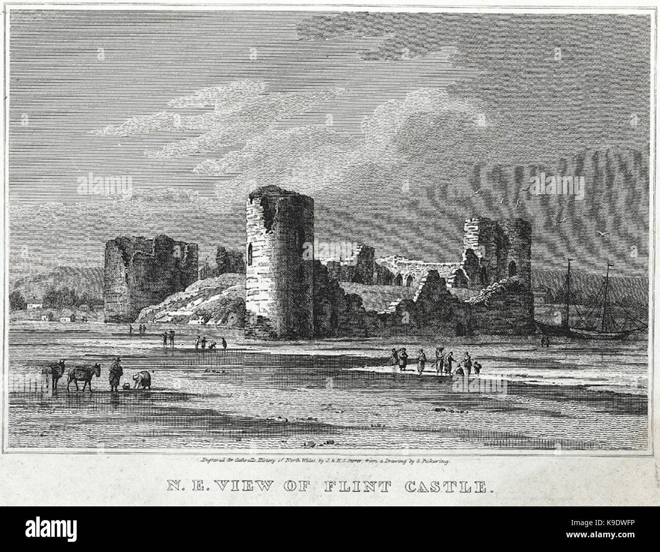 N.E. view of Flint Castle Stock Photo - Alamy