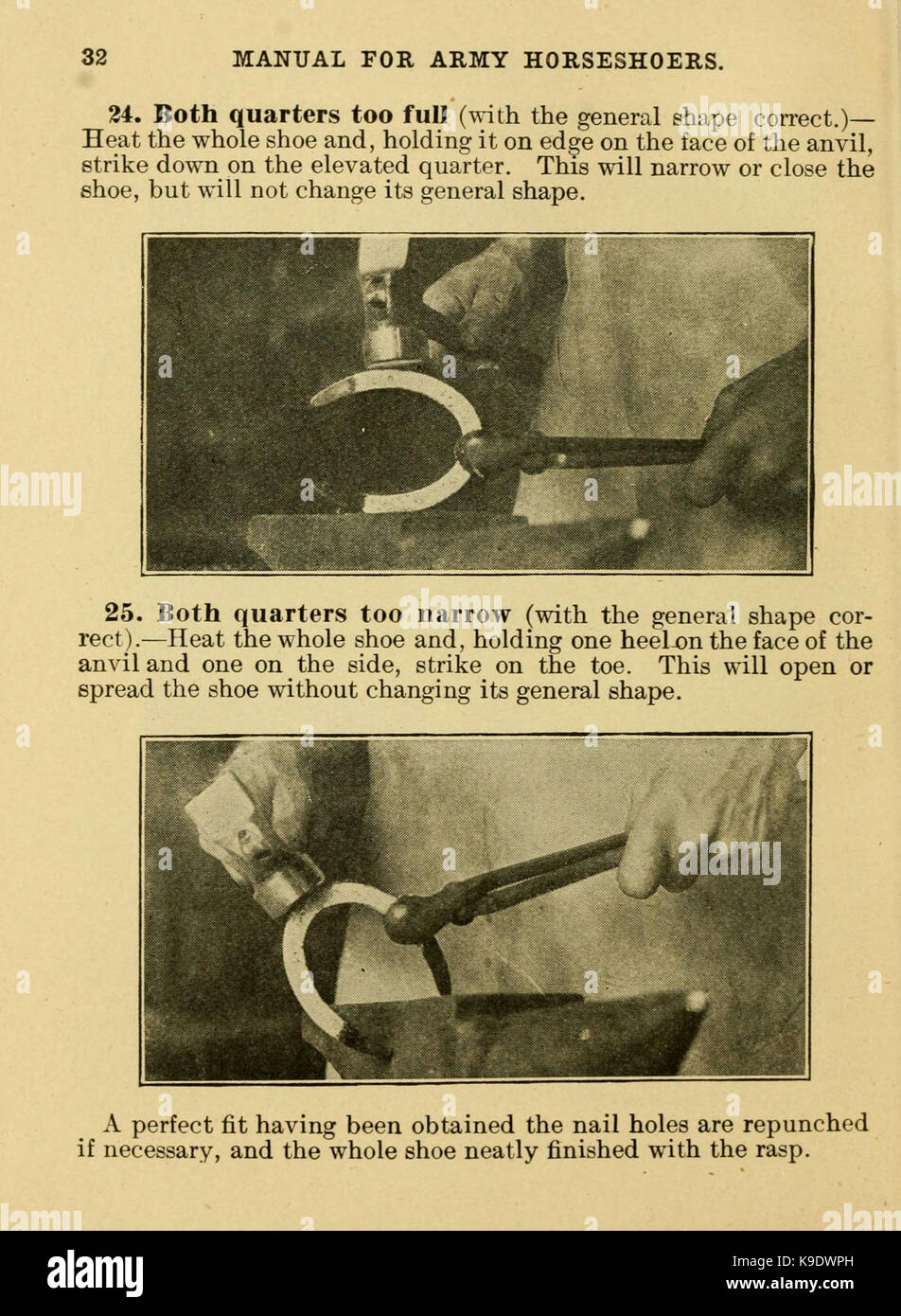 Manual for army horseshoers, 1917 (Page 32) BHL16954781 Stock Photo - Alamy