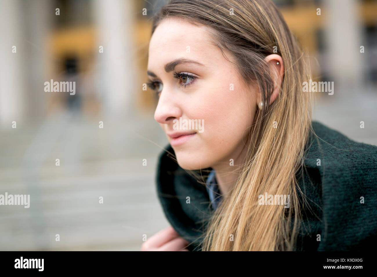 A Portrait Of Female University Student Outdoors On Campus Stock Photo ...