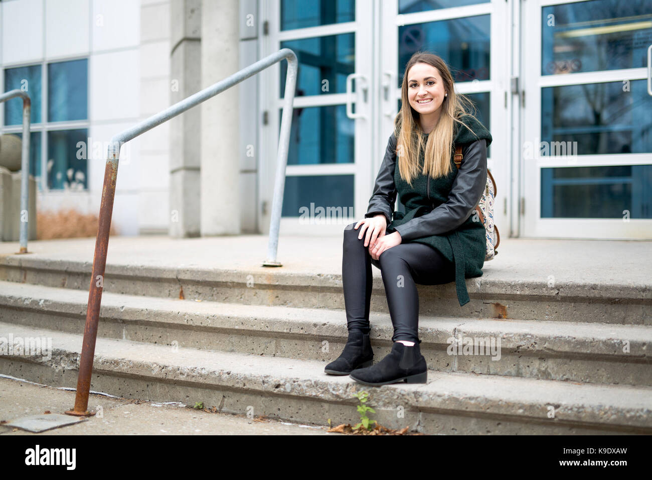 A Portrait Of Female University Student Outdoors On Campus Stock Photo ...