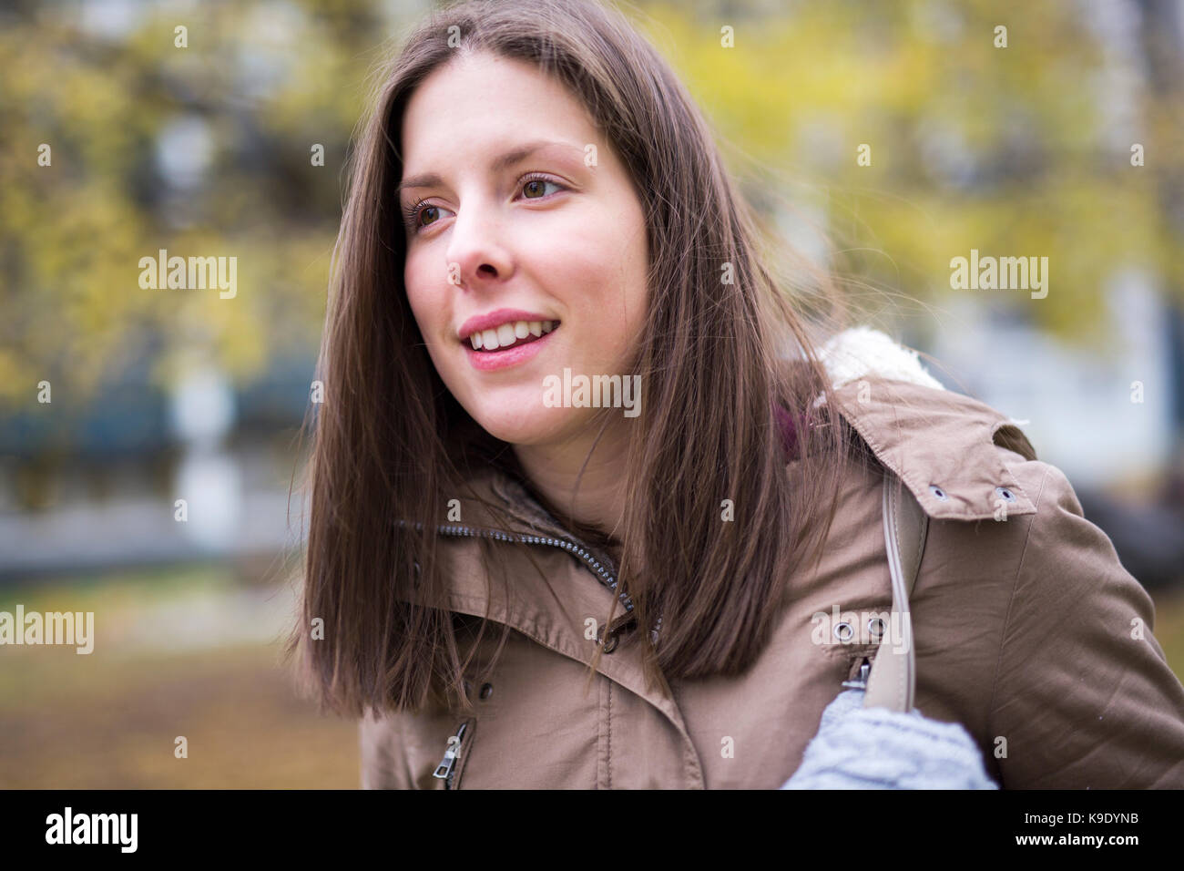 A Portrait Of Female University Student Outdoors On Campus Stock Photo ...