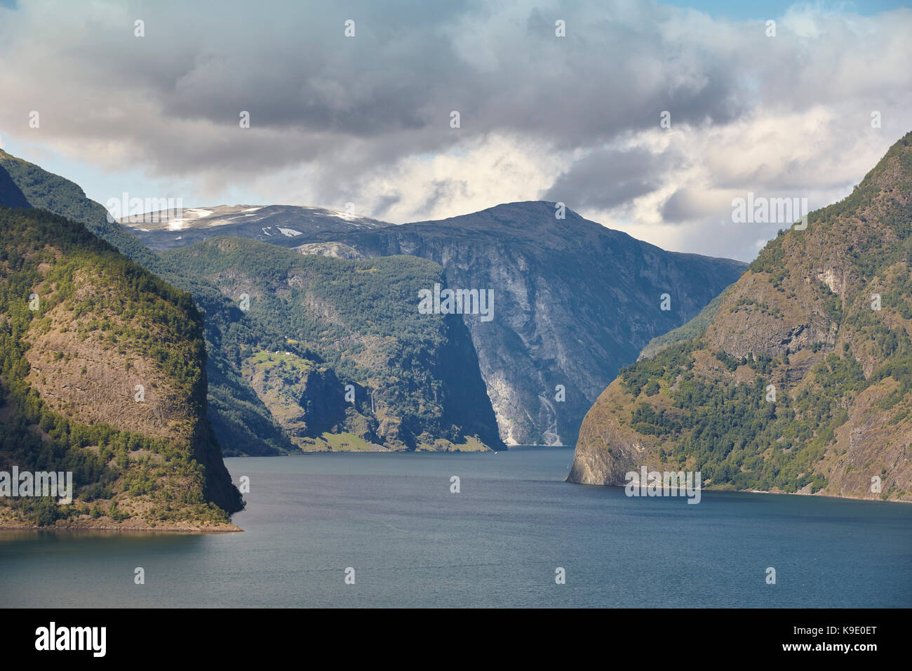 Traditional norwegian fjord landscape with mountains and water. Travel ...