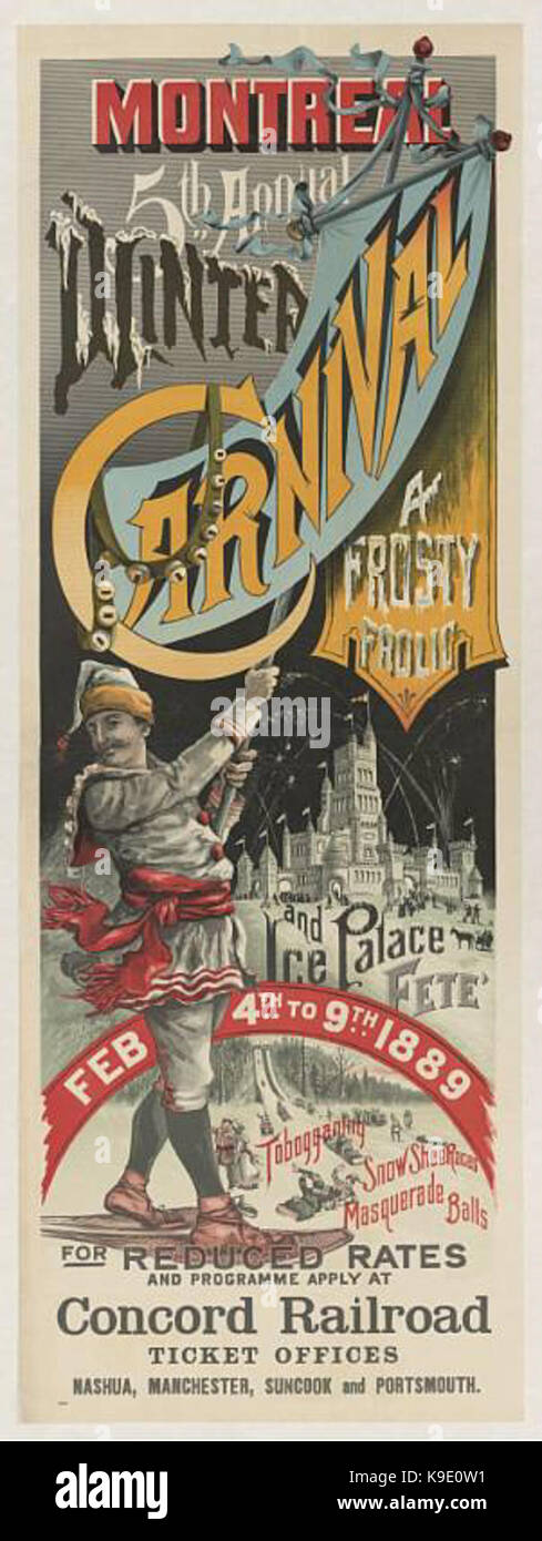 Montreal 5th Annual Winter Carnival A Frosty Frolic an Ice Palace Fete ...