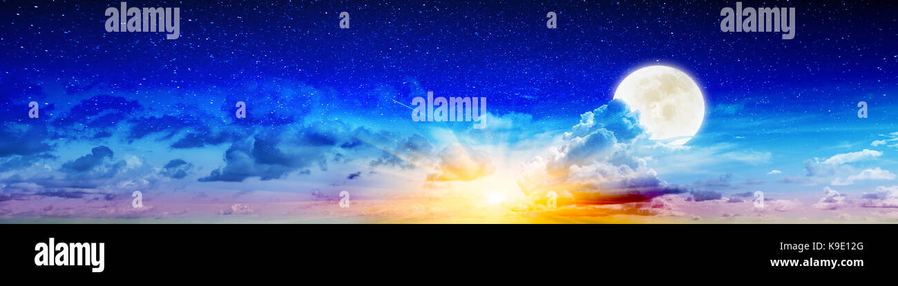 Summer beauty night sky and moon Stock Photo - Alamy