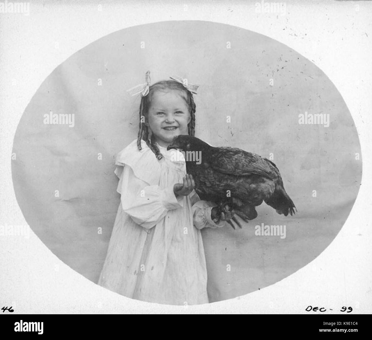 Miriam holding a chicken, Fort Lawton, December 1899 (KIEHL 360 Stock ...