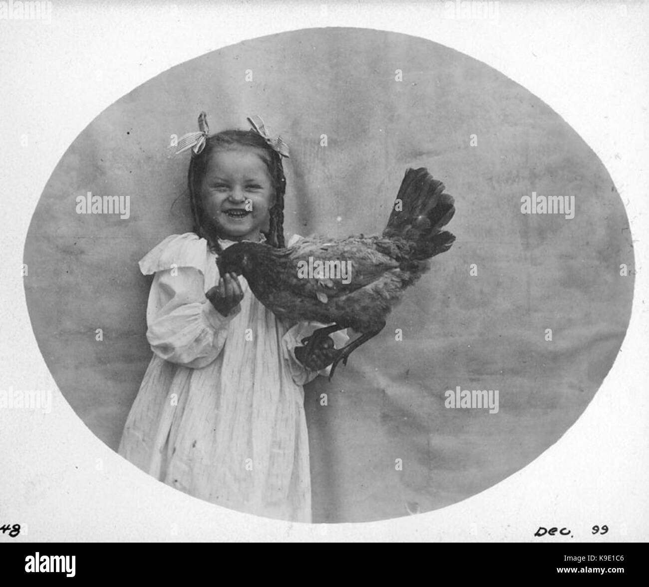 Miriam holding a chicken, Fort Lawton, December 1899 (KIEHL 362 Stock ...