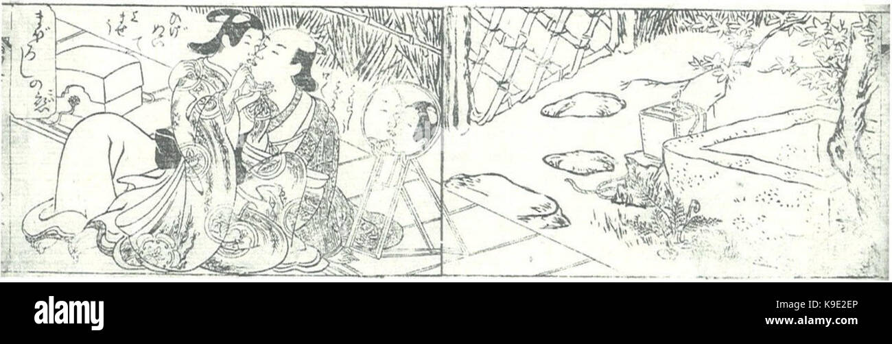 Nishikawa Sukenobu (1715) Nanshoku yamaji no tsuyu Last volume Second ...