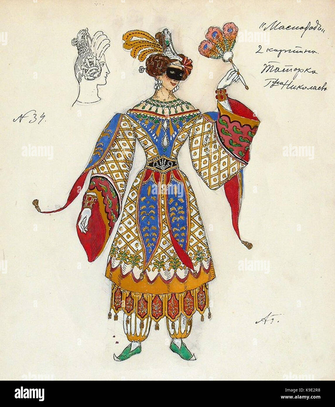 Masquerade by Golovin Tatarian woman (1917, Bakhrushin museum Stock ...