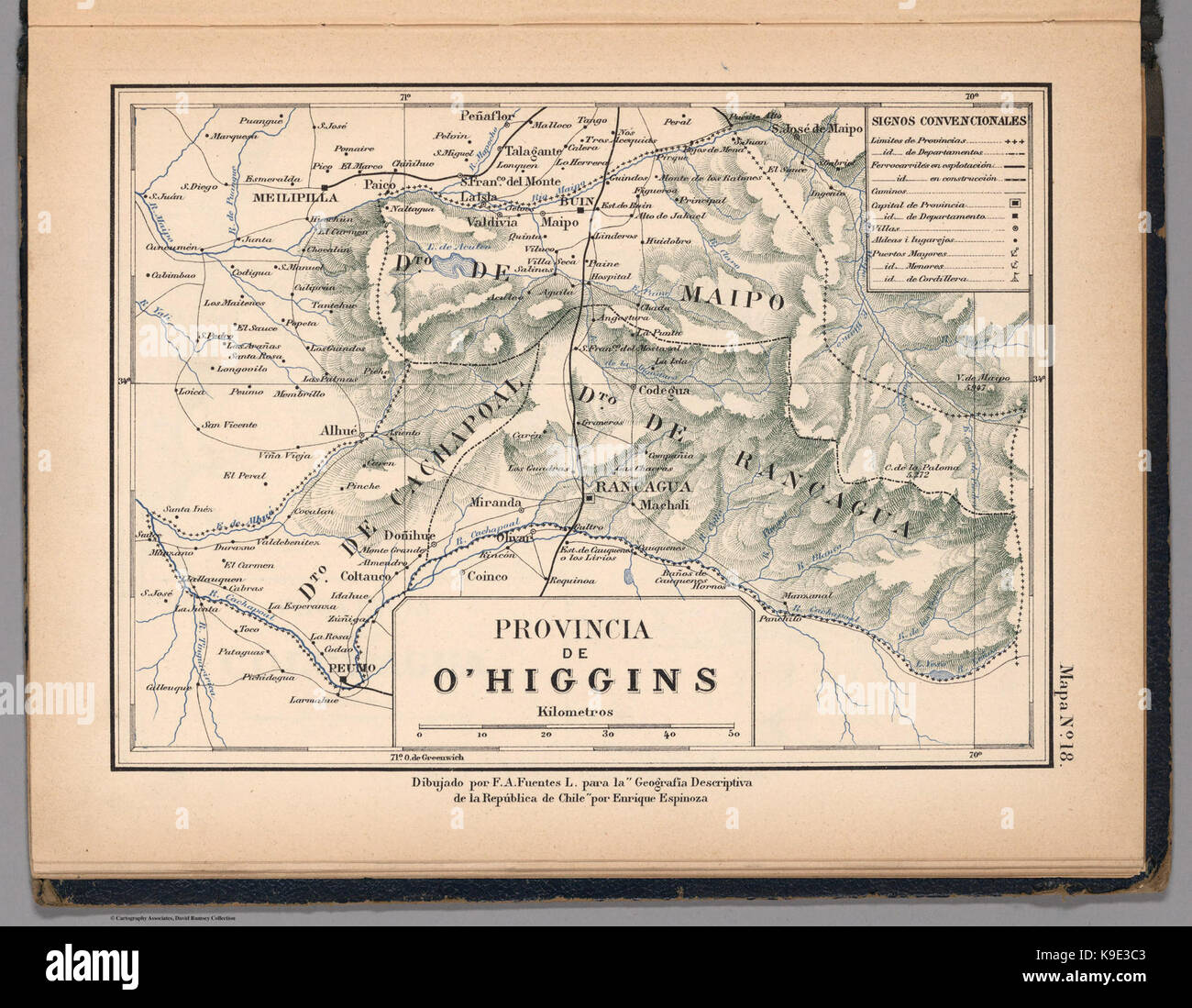 Mapa No. 18. Provincia de O'Higgins 7930025 Stock Photo - Alamy
