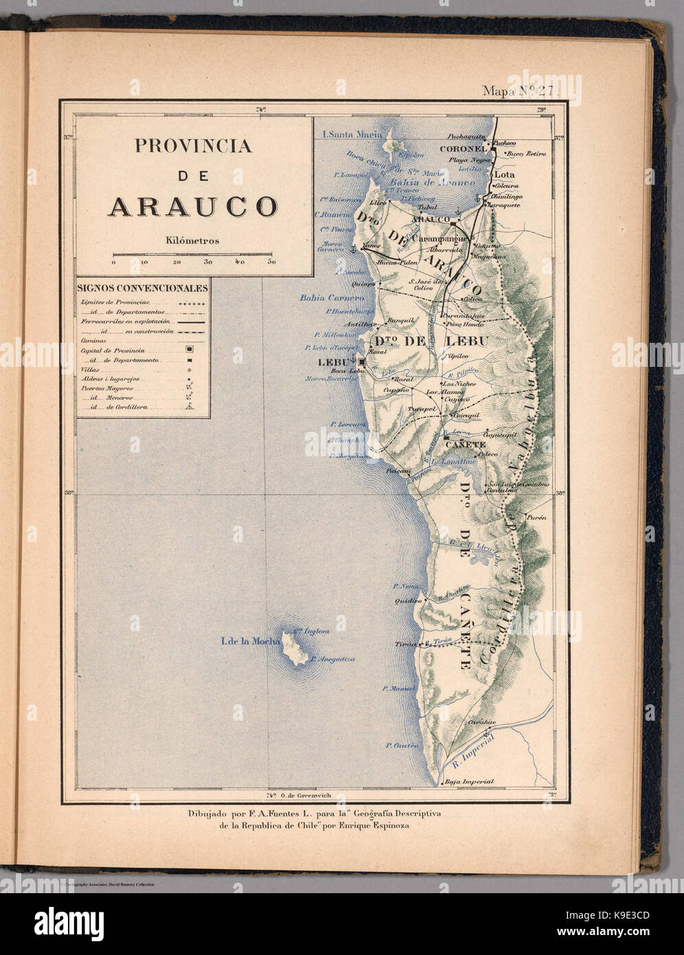Mapa No. 27. Provincia de Arauco 7930034 Stock Photo - Alamy