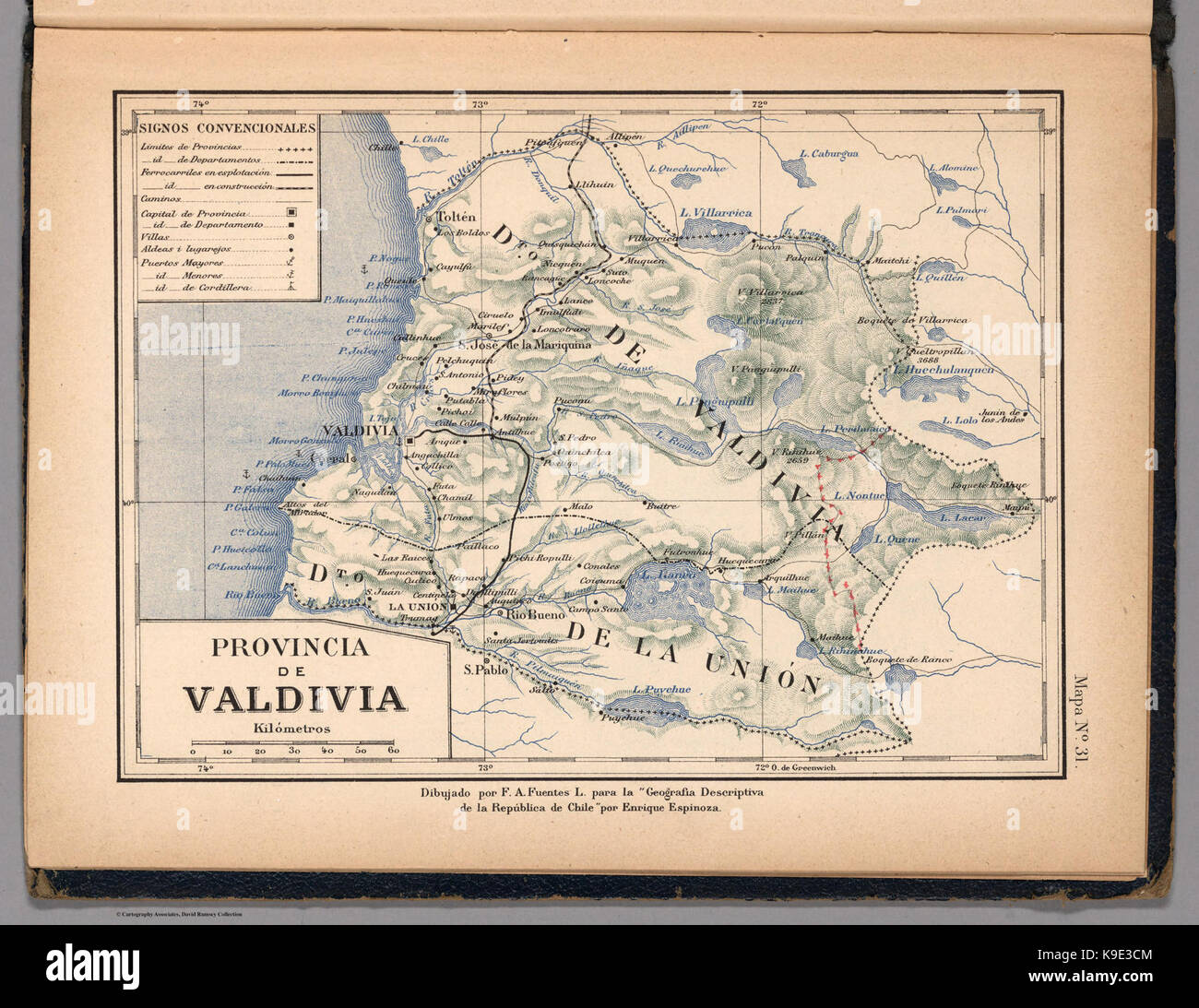 Mapa No. 31. Provincia de Valdivia 7930038 Stock Photo - Alamy