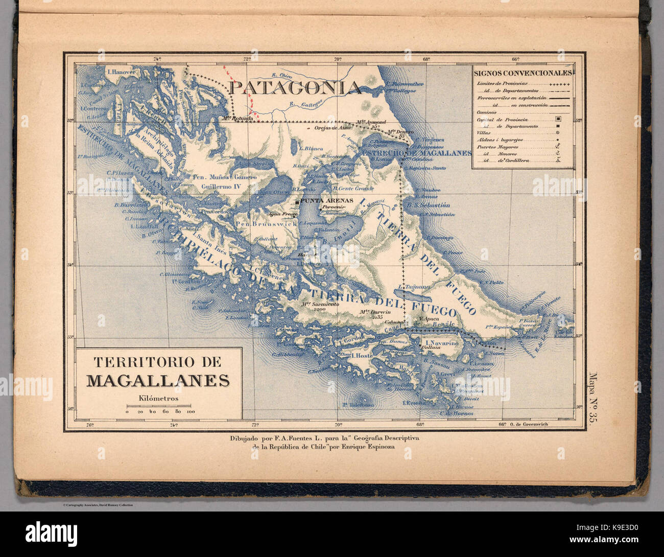 Mapa No. 35. Territorio de Magallanes 7930042 Stock Photo - Alamy