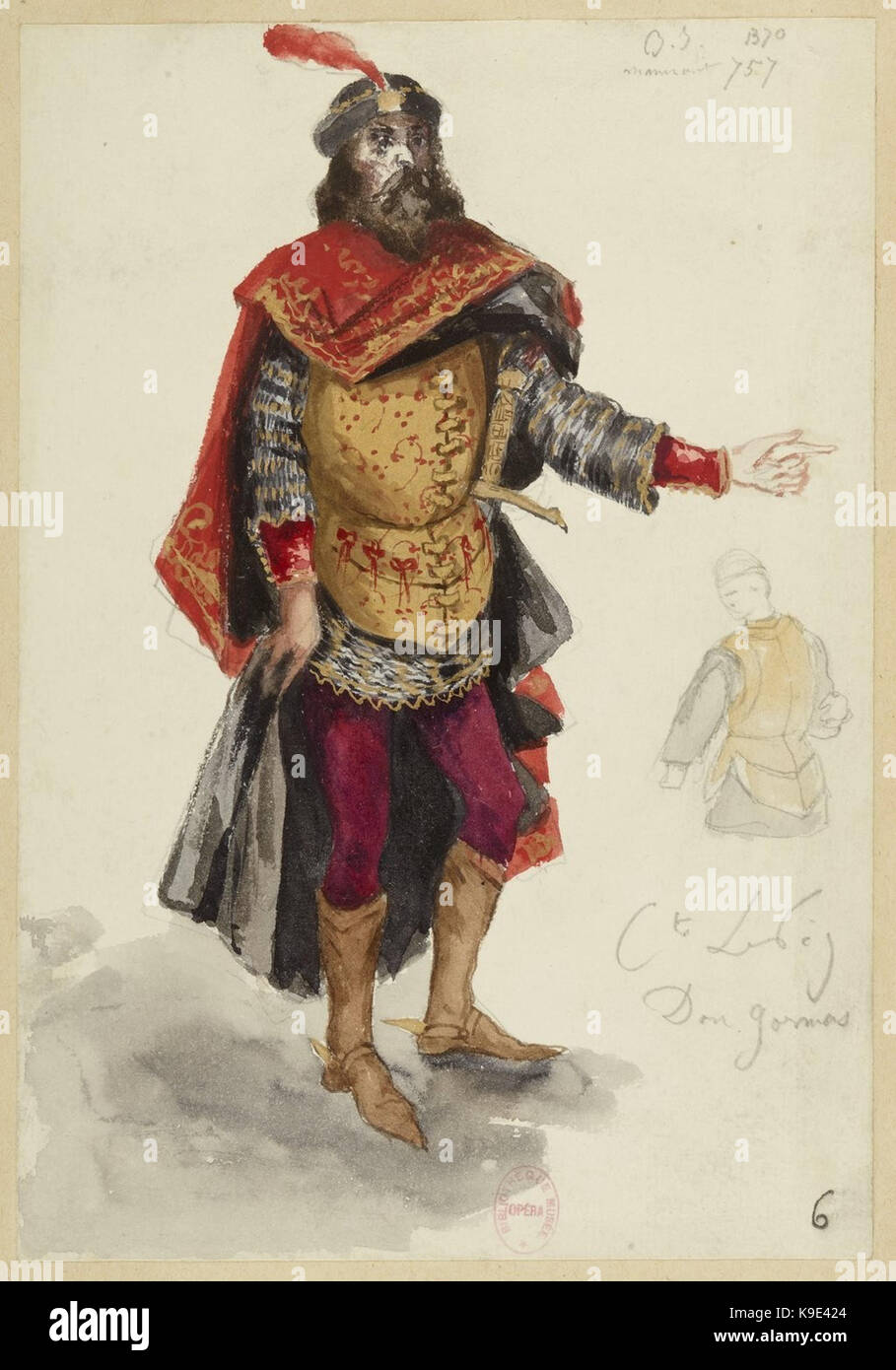 Costume sketches by Lepic for Massenet's opera 'Le Cid,' showcasing ...