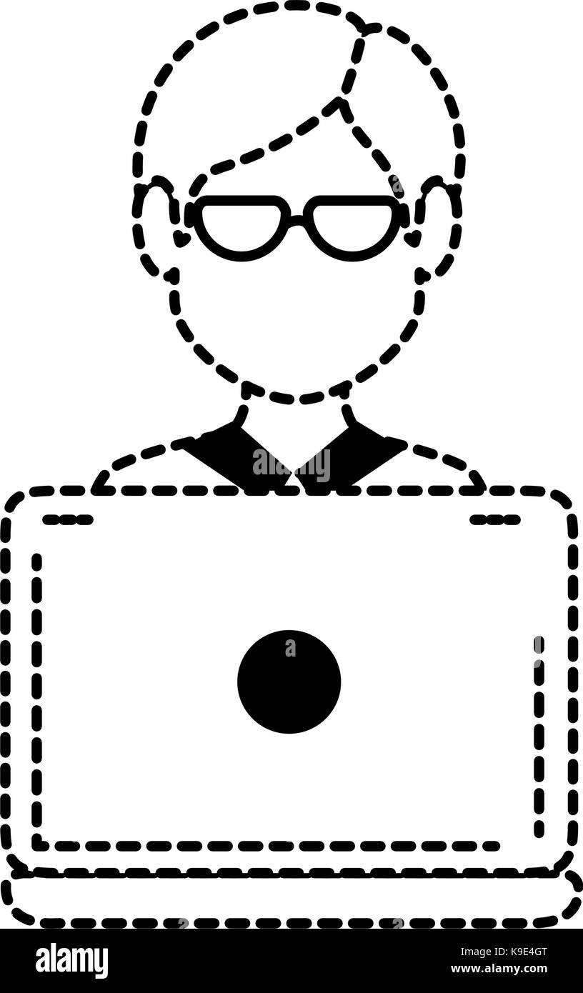 laptop computer with user vector illustration design Stock Vector Image ...