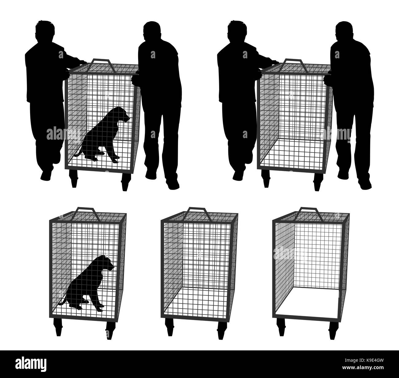 Abandoned cage for animals Stock Vector Images - Alamy