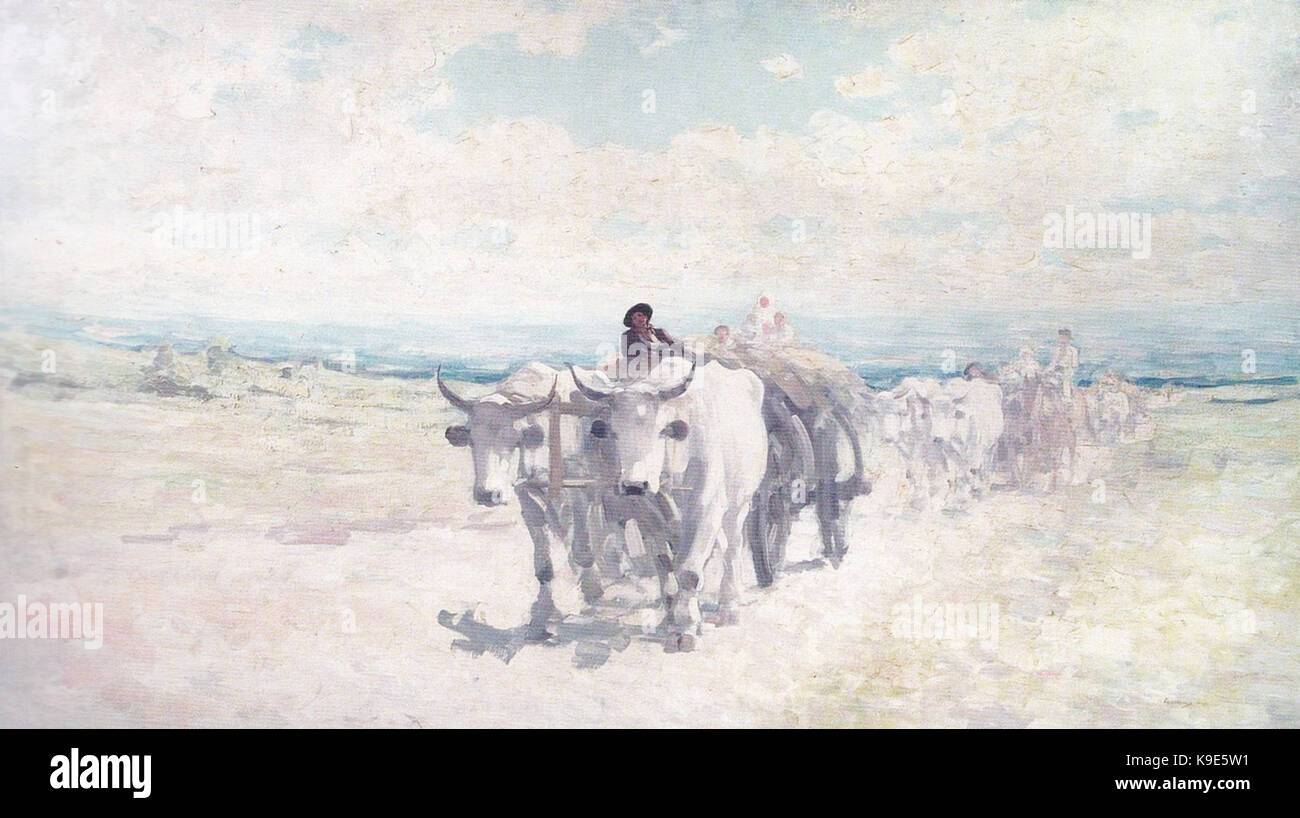 Nicolae Grigorescu Care cu boi Stock Photo - Alamy