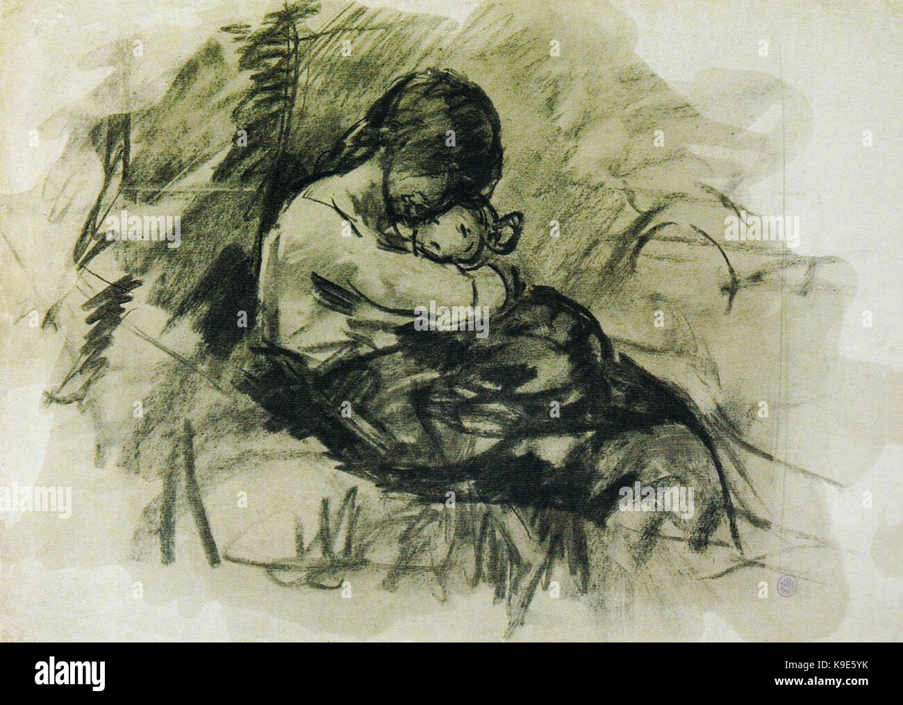 Nicolae Grigorescu Tarancuta cu miel Stock Photo - Alamy