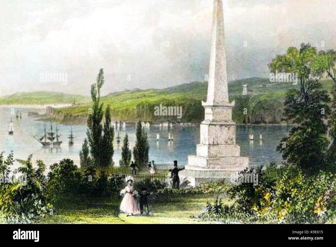 Monument Wolfe et Montcalm, Quebec, 1838, William Henry Bartlett Stock ...