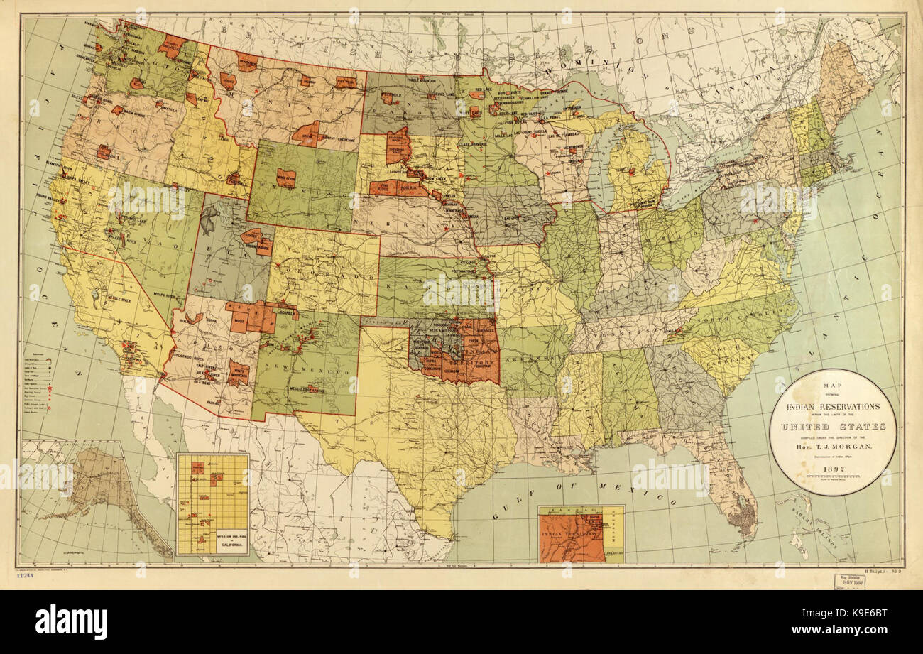 Map showing Indian reservations within the limits of the United States ...