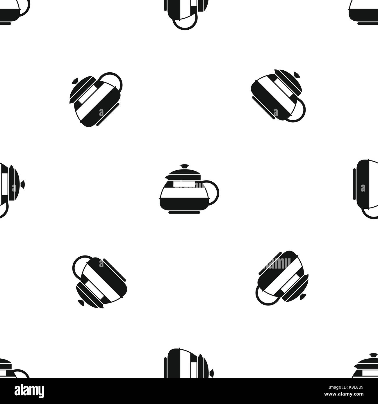 Glass teapot pattern seamless black Stock Vector Image & Art - Alamy