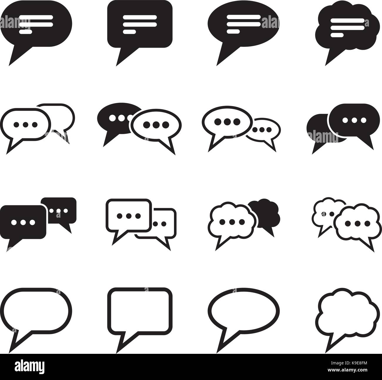 Bubble speech communication outline Stock Vector Images - Alamy