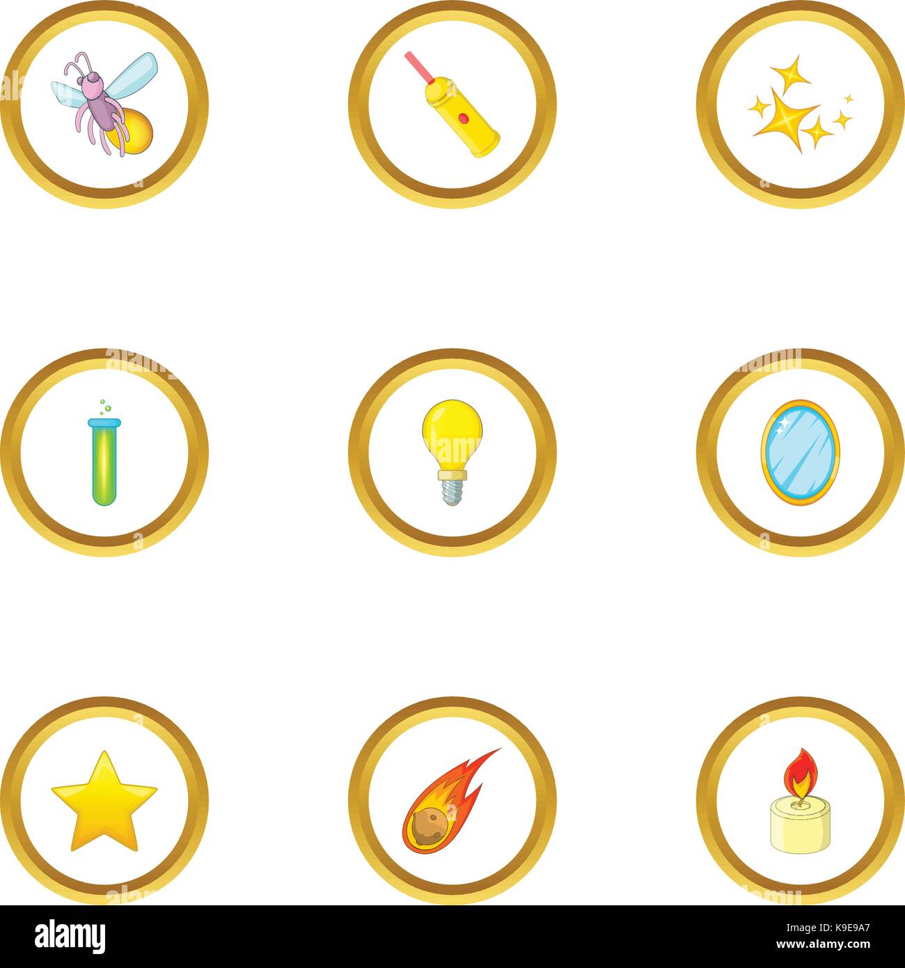 Energy of light icons set, cartoon style Stock Vector Image & Art - Alamy