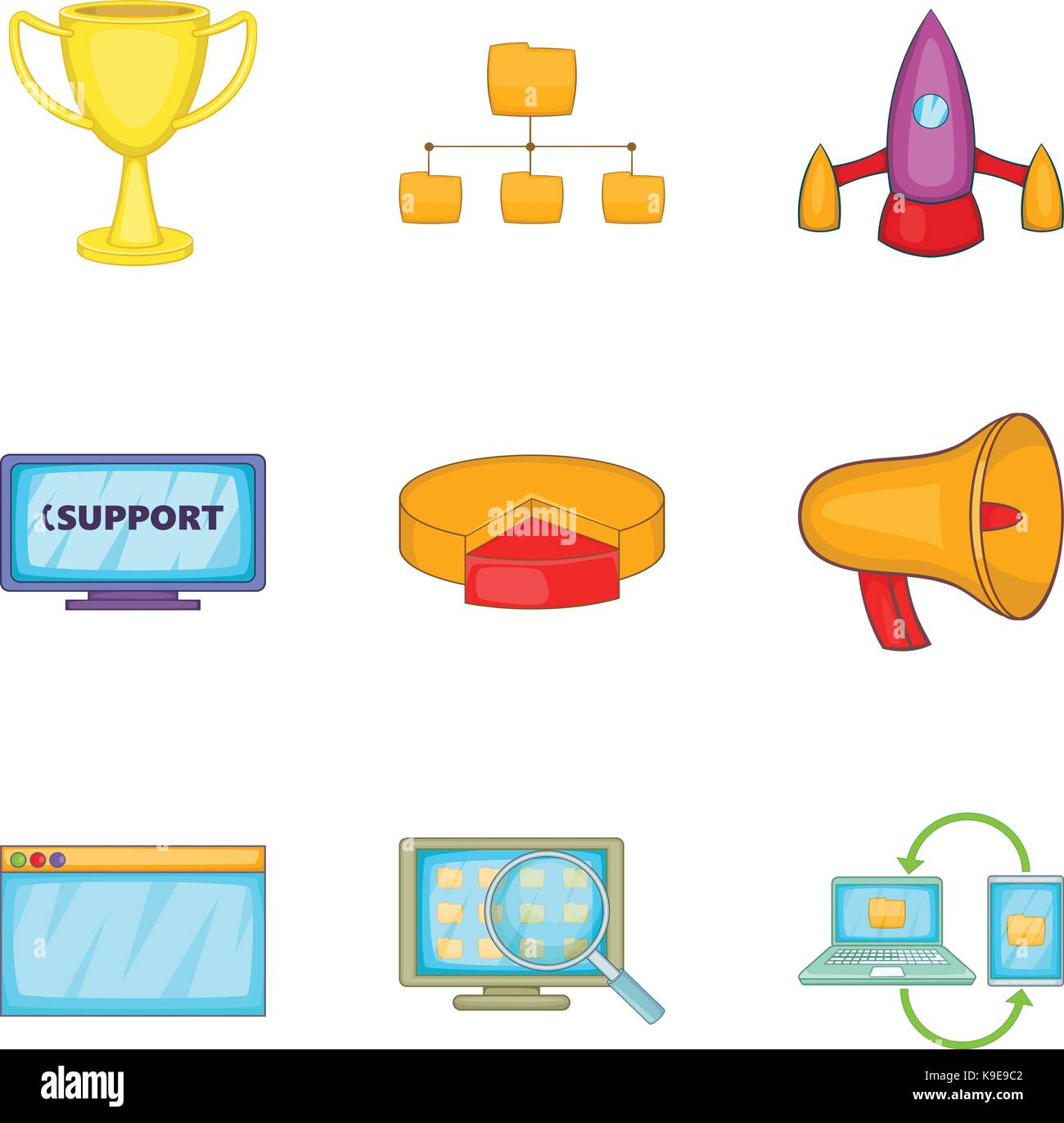 Excellent support icons set, cartoon style Stock Vector Image & Art - Alamy
