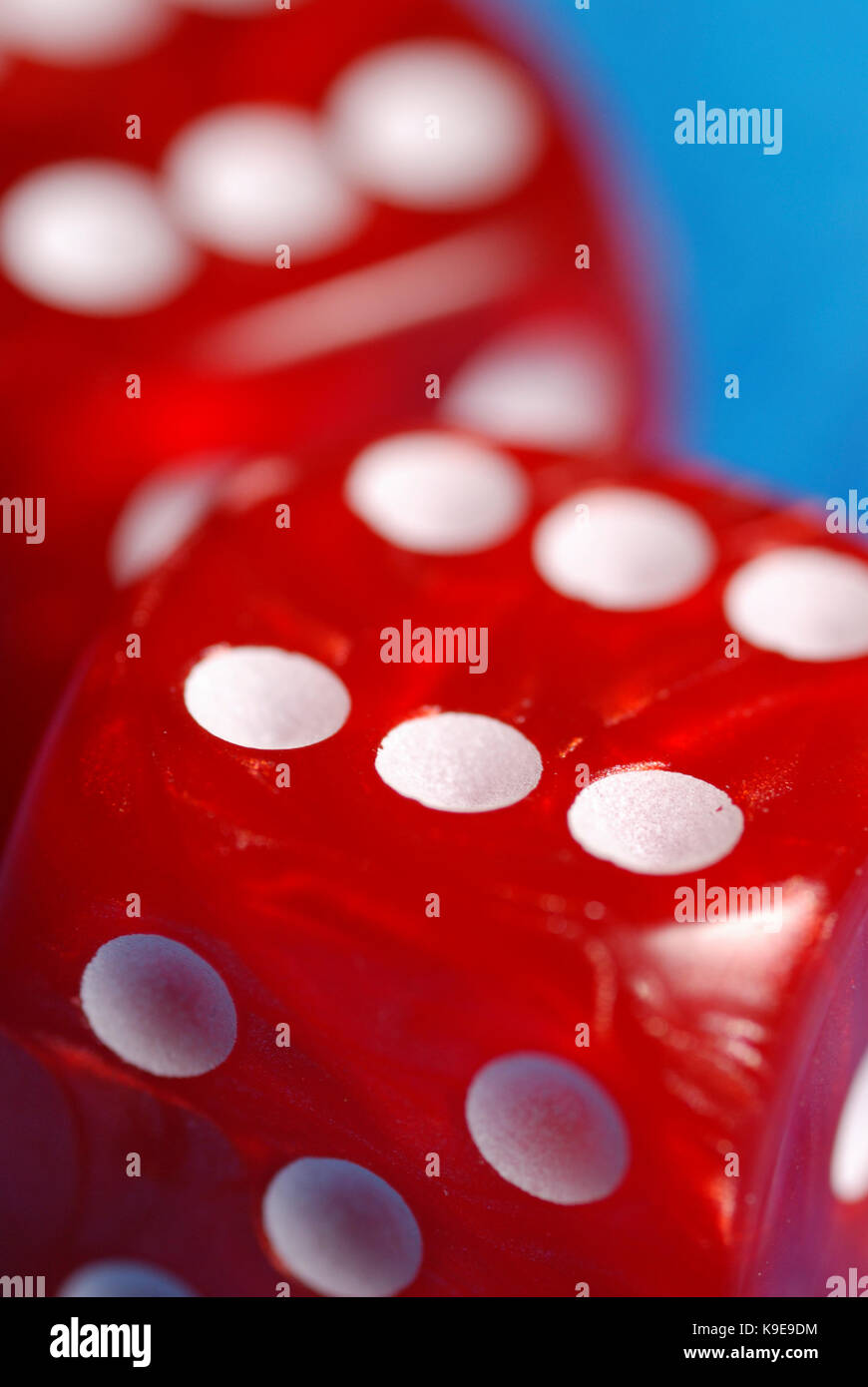 two red dice with double six faces Stock Photo - Alamy