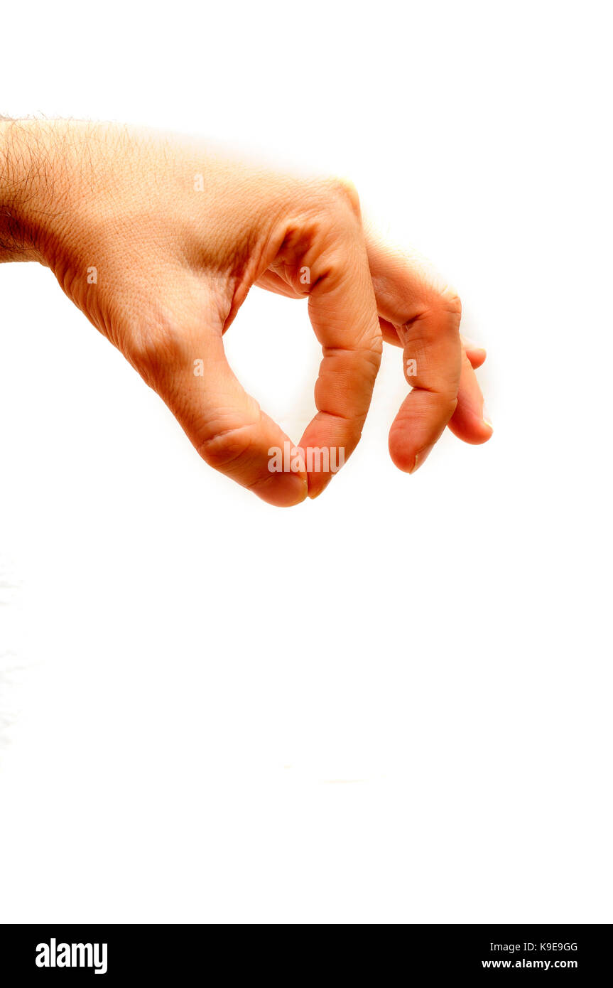male hand in picking gesture, isolated Stock Photo - Alamy