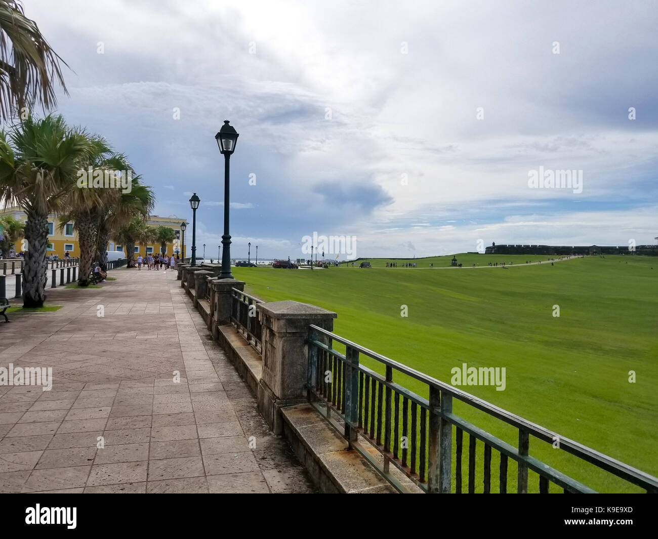 Walkway to el Morro castle at old San Juan, Puerto Rico. Summer day ...