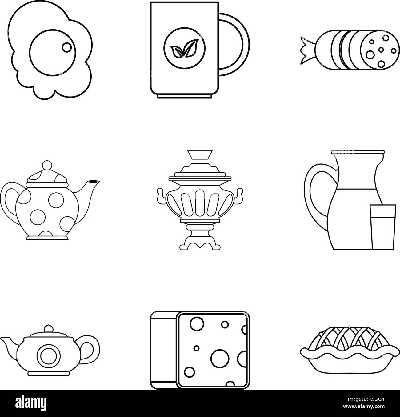 Wad icons set, outline style Stock Vector Image & Art - Alamy