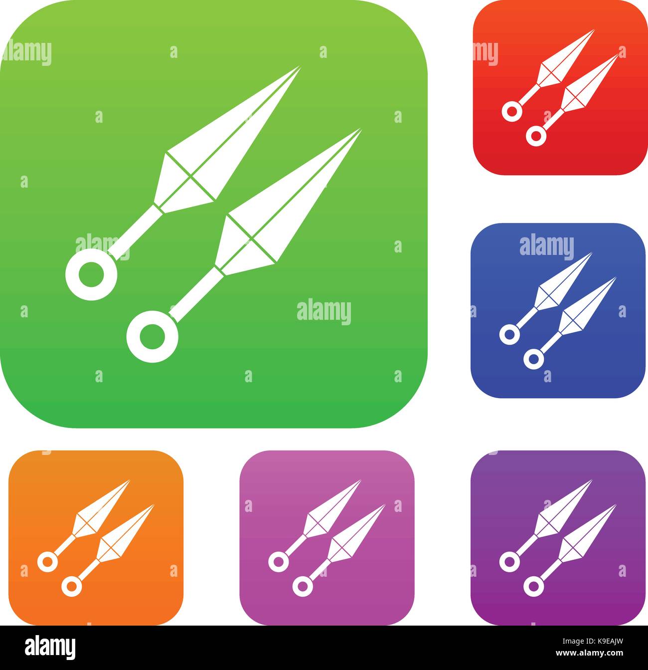 Ninja weapon kunai set color collection Stock Vector Image & Art - Alamy