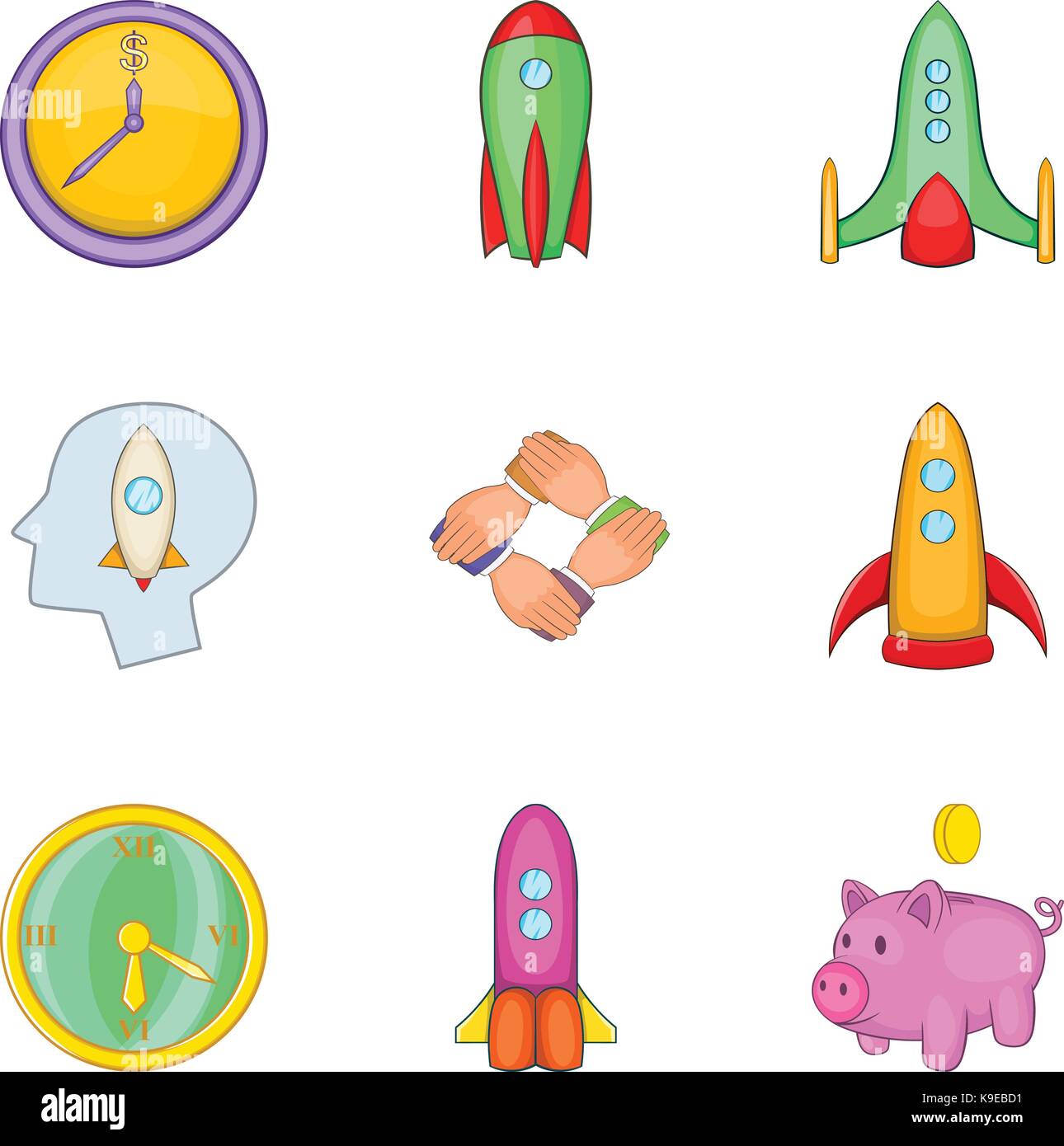 Start up business icons set, cartoon style Stock Vector Image & Art - Alamy