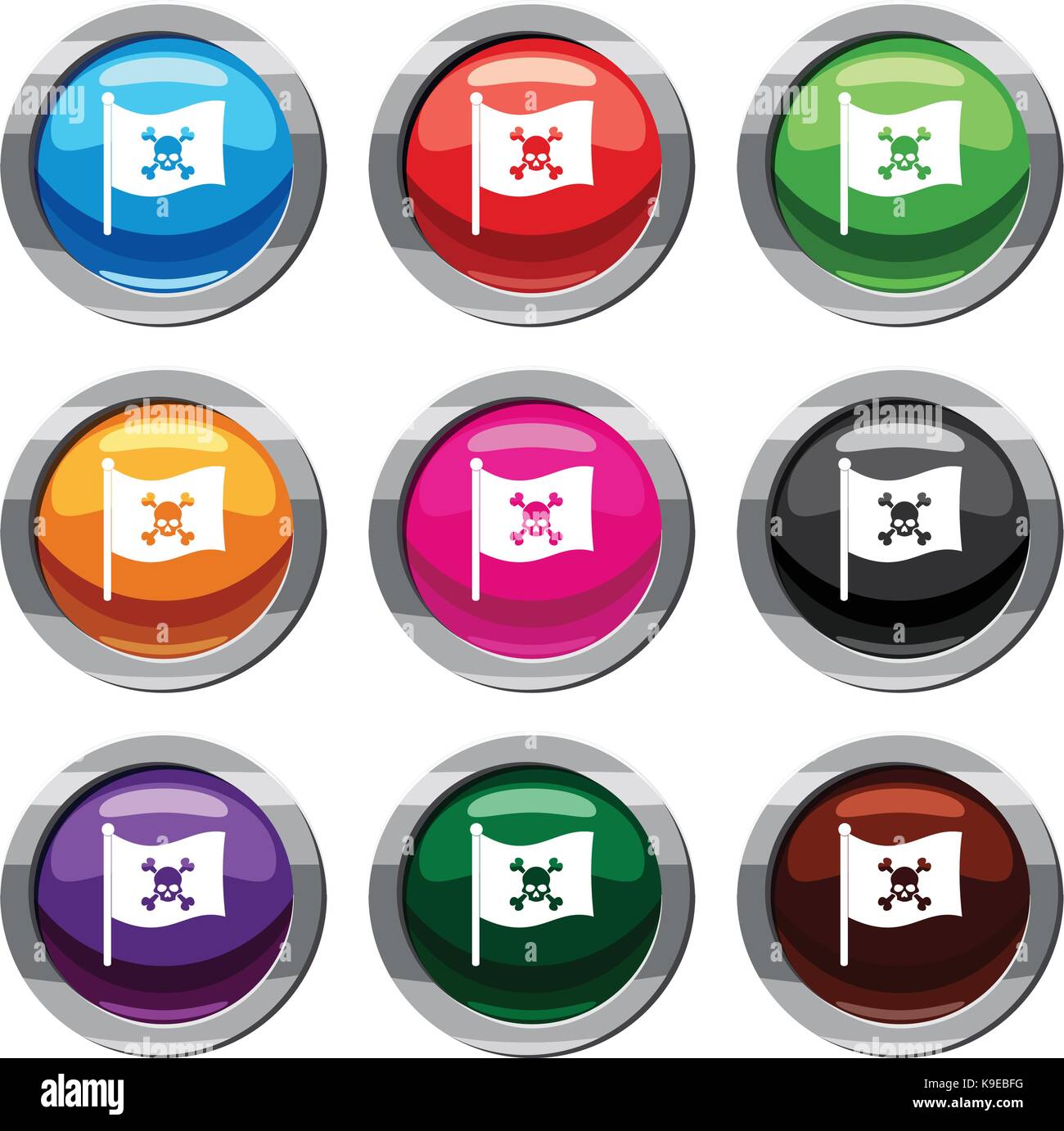 Pirate flag set 9 collection Stock Vector Image & Art - Alamy