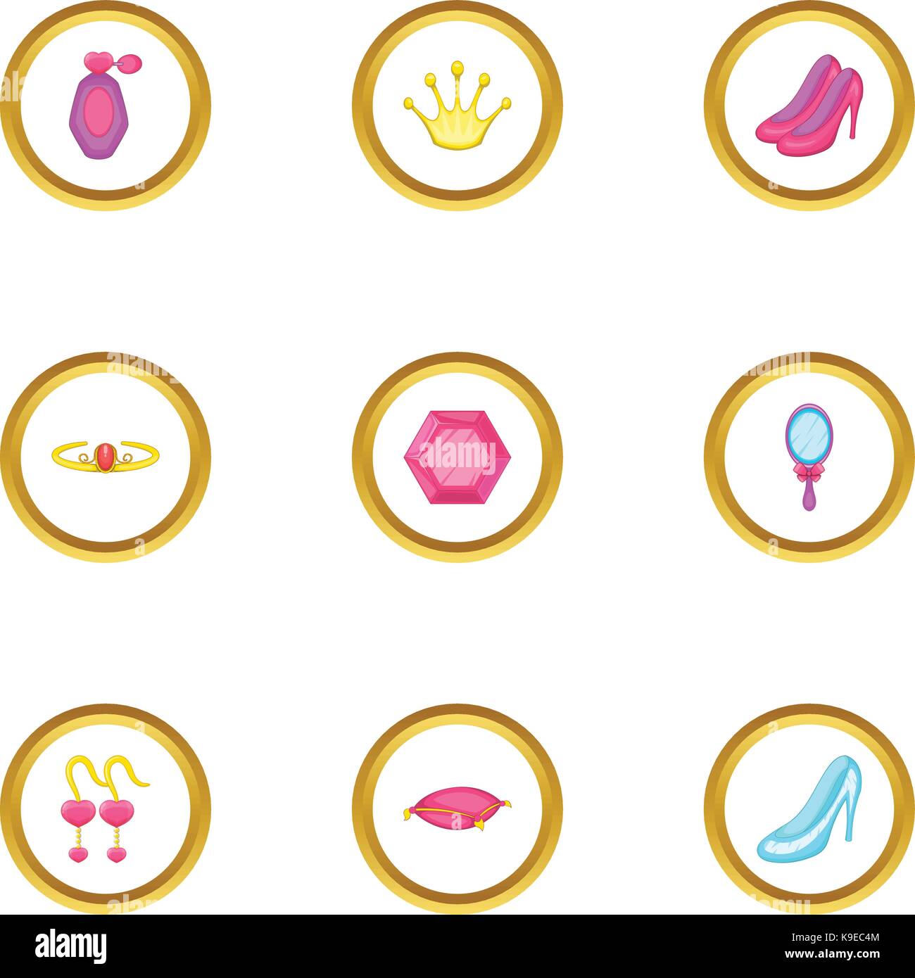 Princess thing icons set, cartoon style Stock Vector Image & Art - Alamy