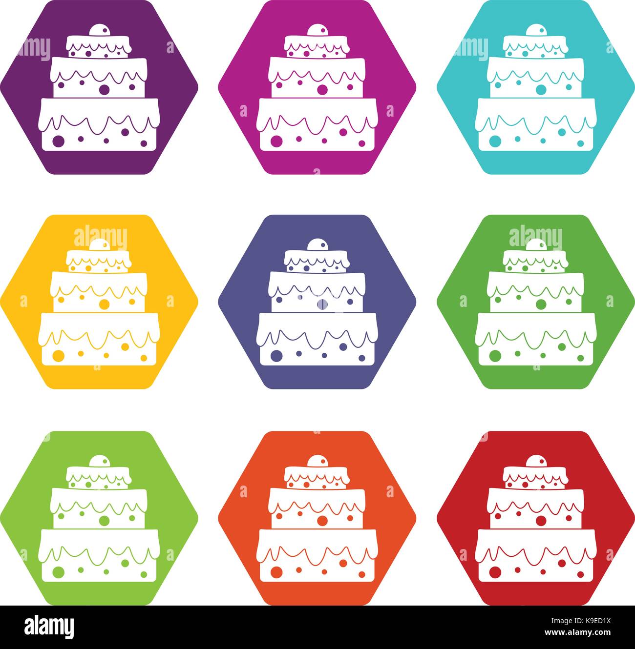Big cake icon set color hexahedron Stock Vector Image & Art - Alamy