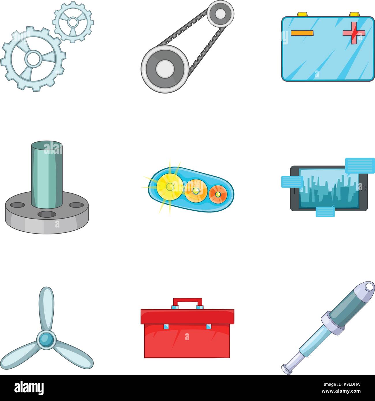 Aircraft engine icons set, cartoon style Stock Vector Image & Art - Alamy