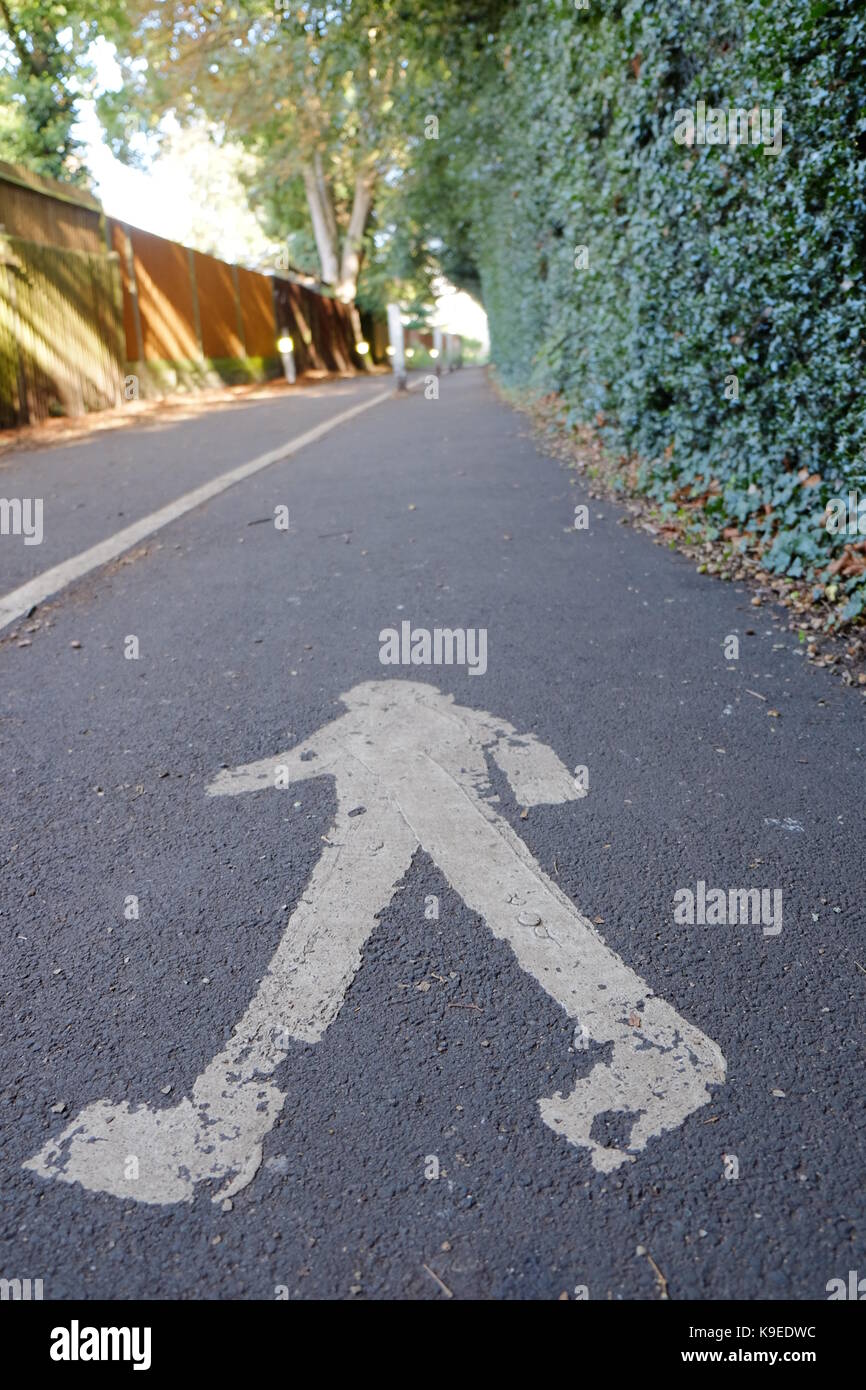 White pedestrian sign hi-res stock photography and images - Alamy