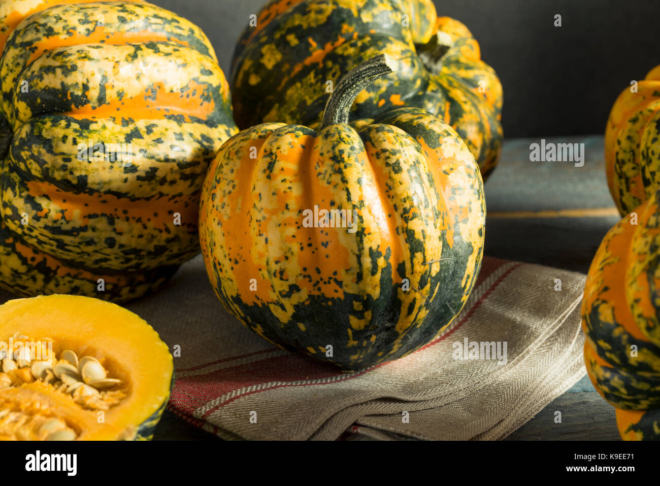 Raw Orange Conffeti Acorn Squash Ready to Cook With Stock Photo - Alamy