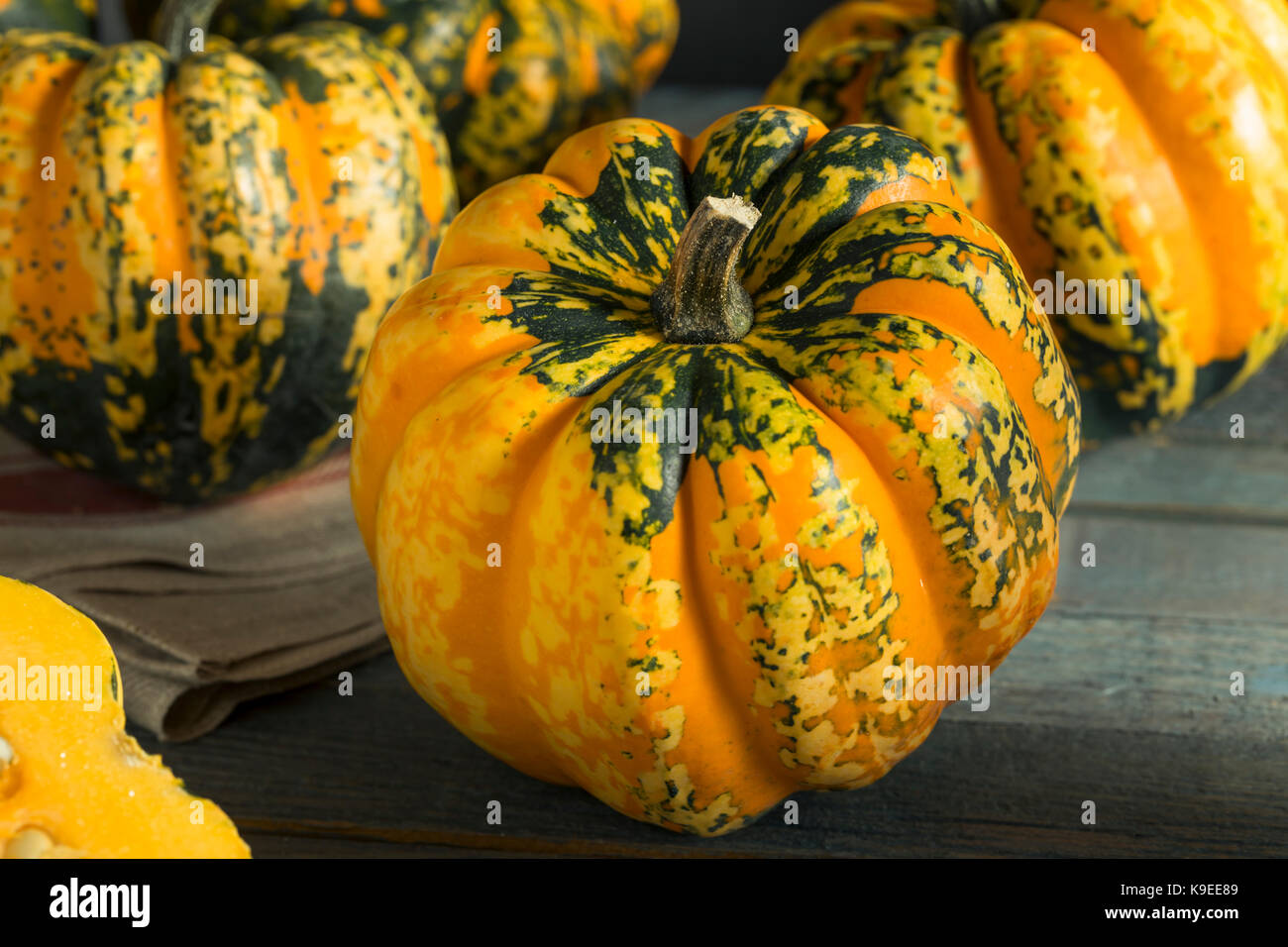Raw Orange Conffeti Acorn Squash Ready to Cook With Stock Photo - Alamy