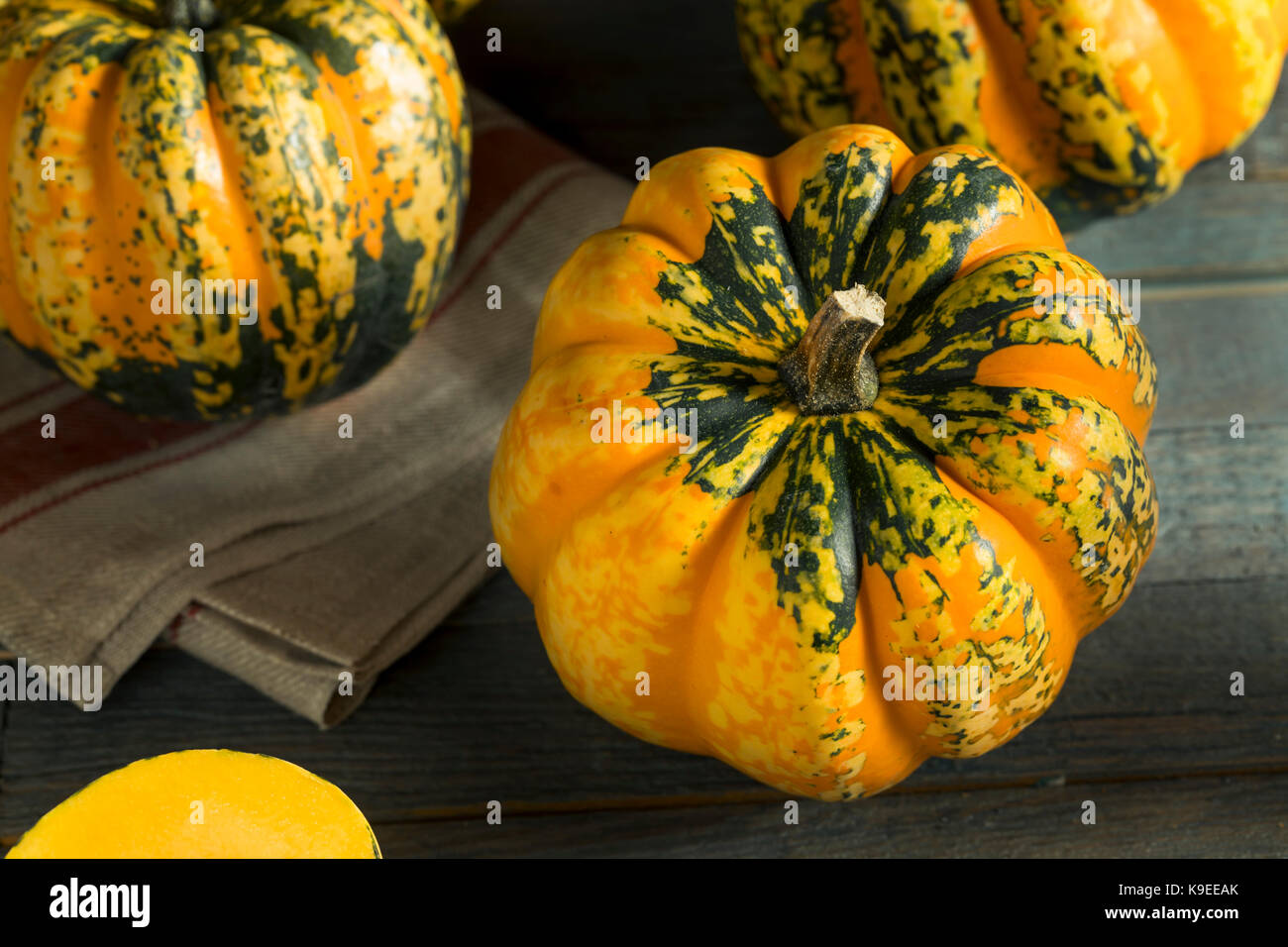 Raw Orange Conffeti Acorn Squash Ready to Cook With Stock Photo - Alamy