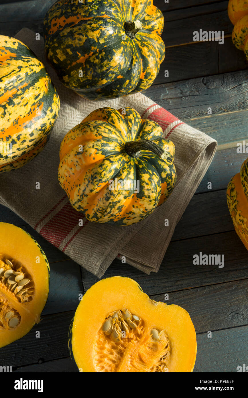Raw Orange Conffeti Acorn Squash Ready to Cook With Stock Photo - Alamy