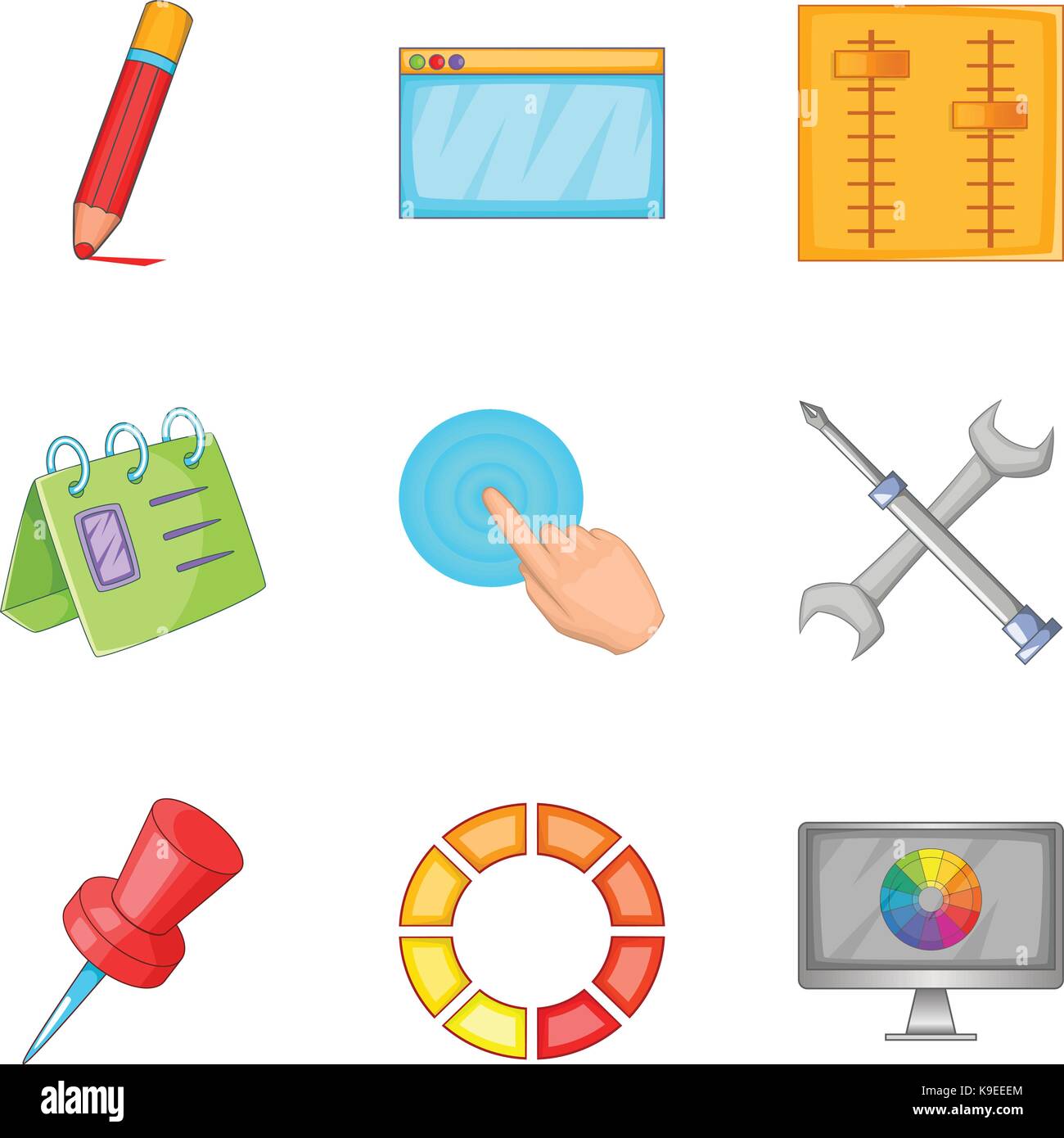 Creative business project icons set, cartoon style Stock Vector Image ...