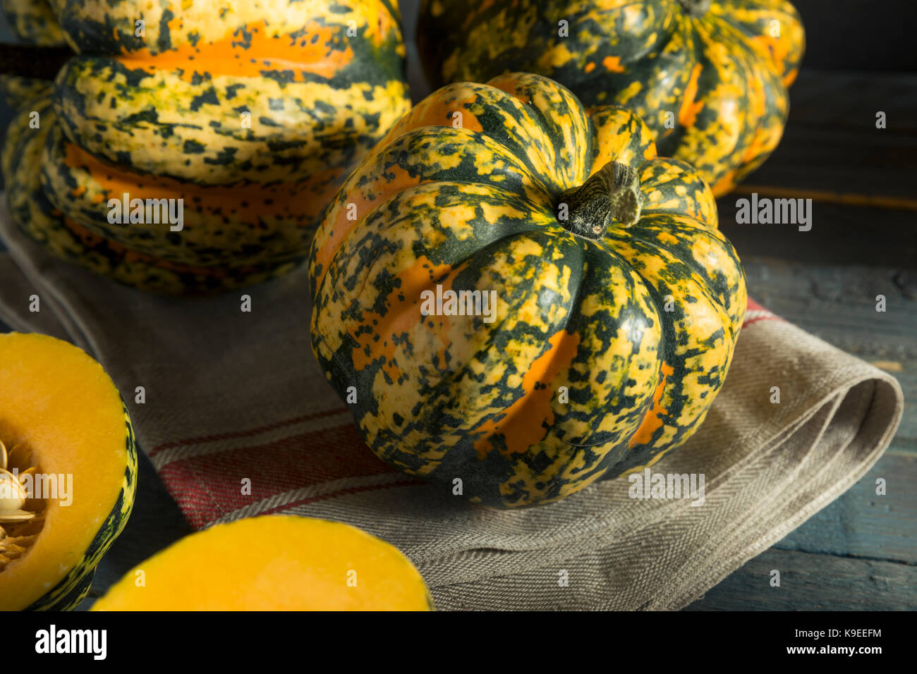 Raw Orange Conffeti Acorn Squash Ready to Cook With Stock Photo - Alamy