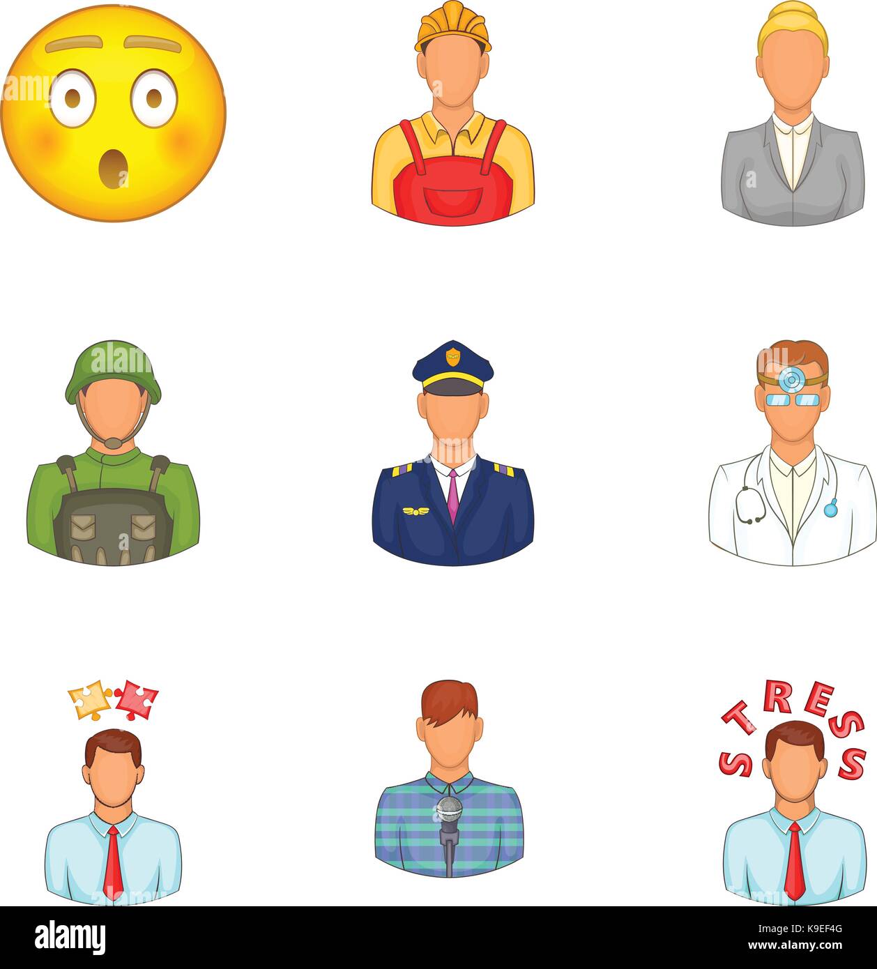 Avatar icons set, cartoon style Stock Vector Image & Art - Alamy