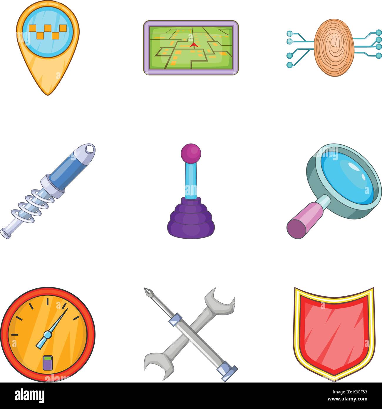 Delivery of spare parts icons set, cartoon style Stock Vector Image ...