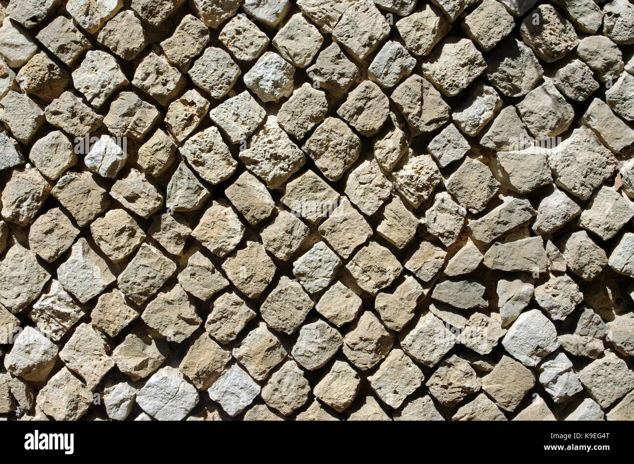 details from a roman wall (Opus reticulatum) in Formia (Italy) - about ...