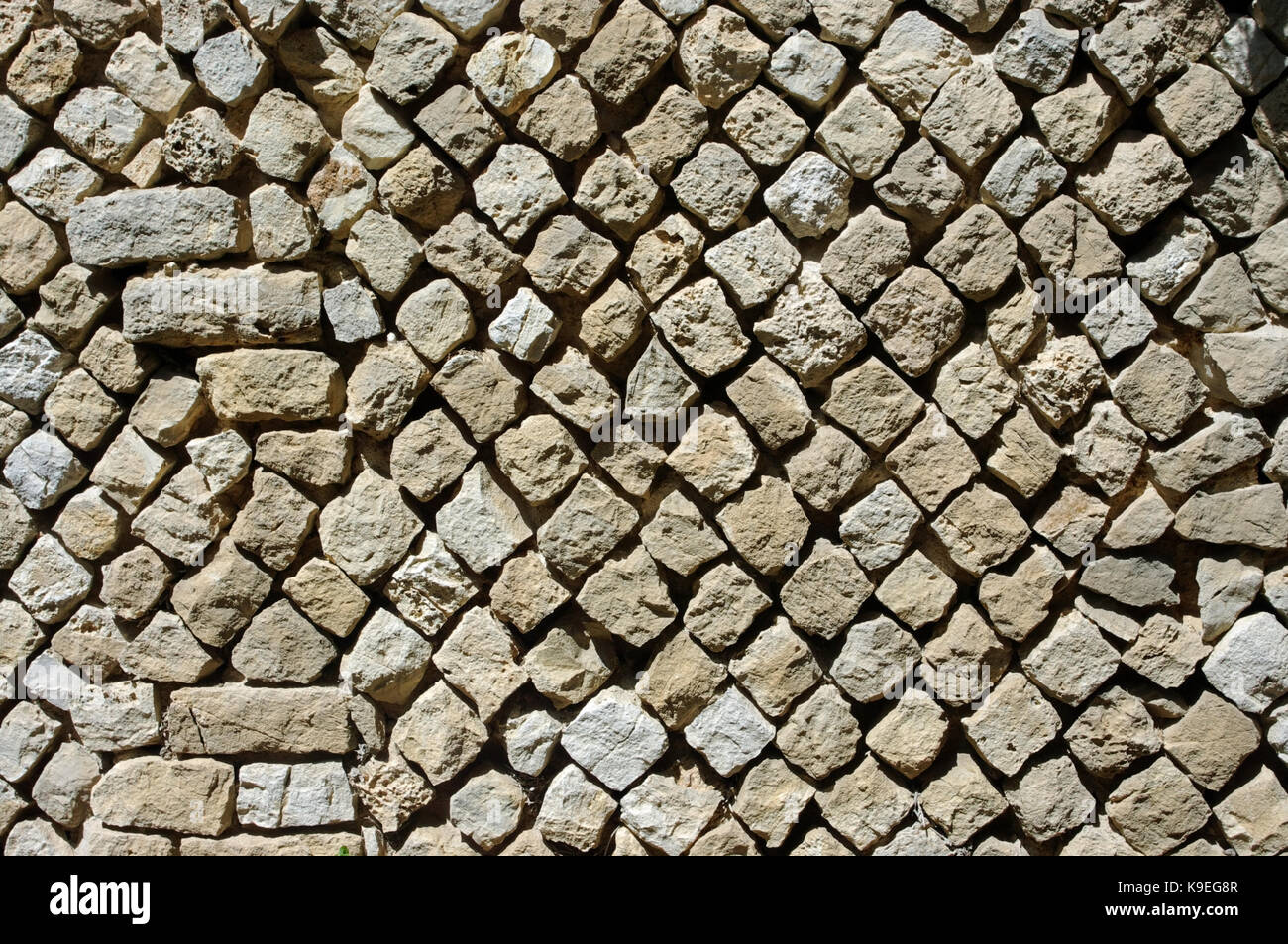 details from a roman wall (Opus reticulatum) in Formia (Italy) - about ...