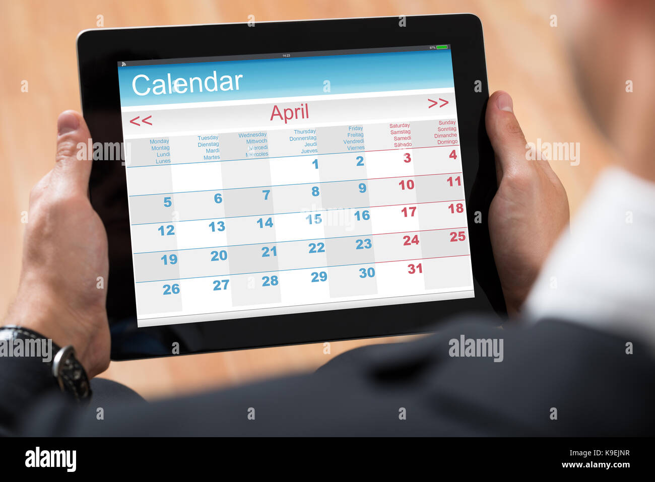 Digital calendar with person hi-res stock photography and images - Alamy