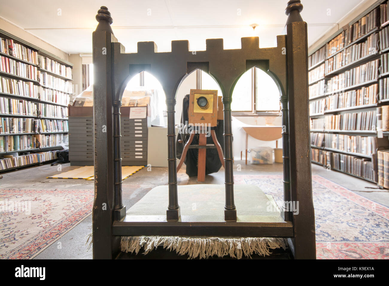 Rooms in Bromley House Library Nottingham with books and camera Stock ...